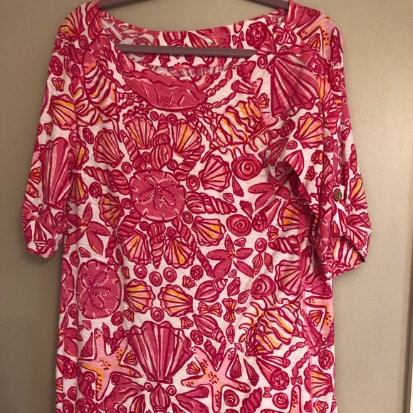 Lilly Pulitzer | Dresses | Lilly Pulitzer Pink Shell Dress Euc | Poshmark